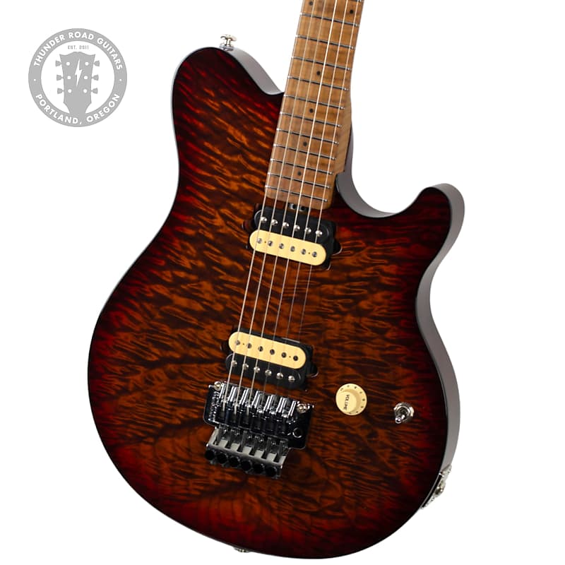 Recent Ernie Ball Music Man Axis Quilted Black Cherry Burst | Reverb