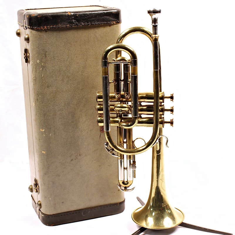 "Elkhart" by Buescher 56C Cornet; Original Case & Buescher | Reverb