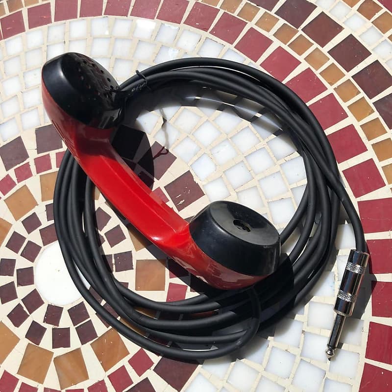 Vintage RED LoFi telephone microphone - Mic is in MOUTHPIECE! | Reverb