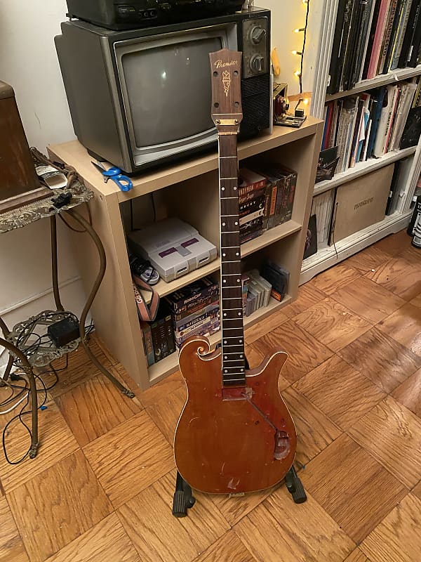 Premier Multivox Scroll Bass 1950s Red | Reverb