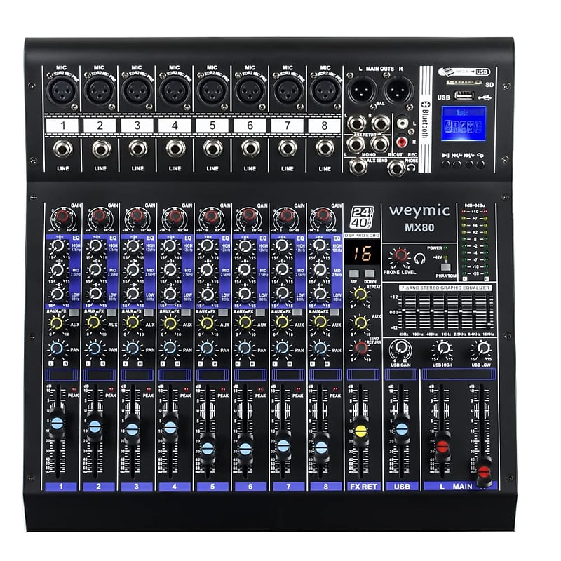 Mx-80 Professional Mixer (8-Channel) For Recording Dj Stage | Reverb