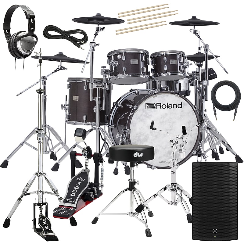 Roland VAD706 V-Drums Acoustic Design 5pc Kit - Ebony | Reverb