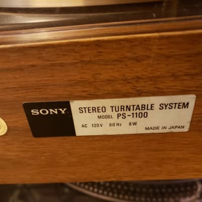 Sony PS-1100, 2-speed Turntable, 1972, Walnut, NOS Shure M44E | Reverb