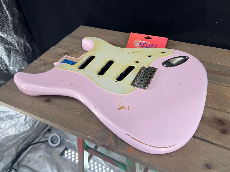 Real Life Relics Strat® Stratocaster® Body Aged Shell Pink | Reverb UK