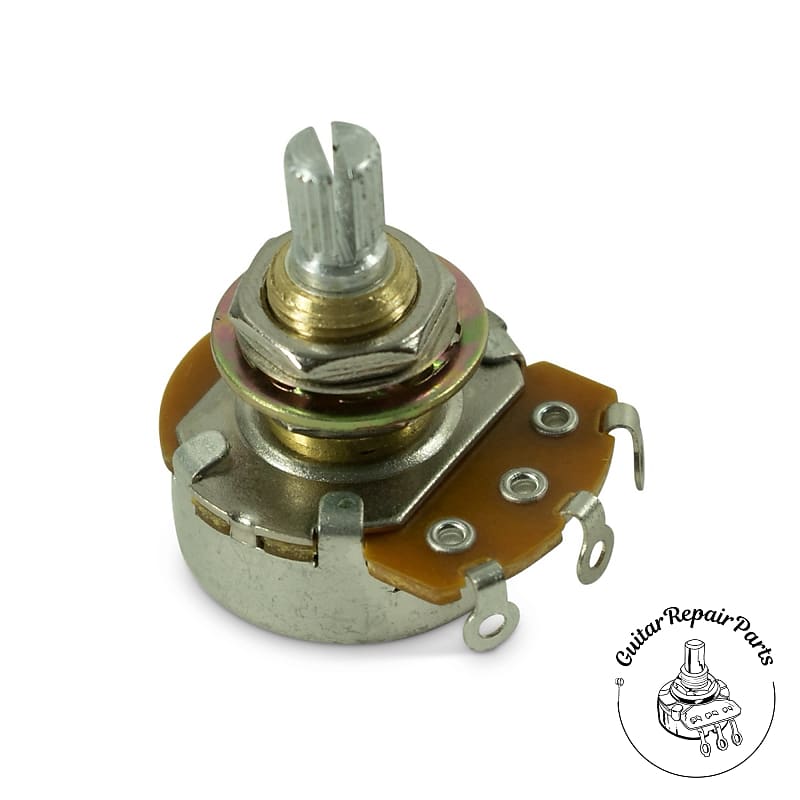 Alpha 500K Reverse Audio Taper Pot, Left Handed, Split-Shaft | Reverb