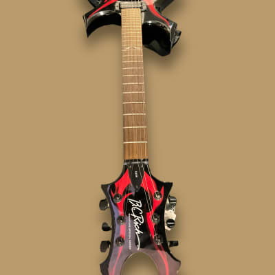 B.C. Rich KKW Warlock 2000s - Black w red flames | Reverb