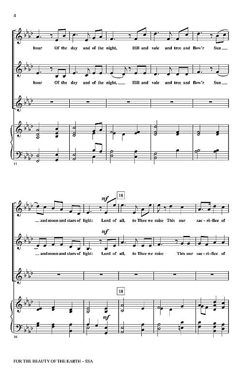 For The Beauty Of The Earth Henry Leck Creating Artistry Ssa | Reverb