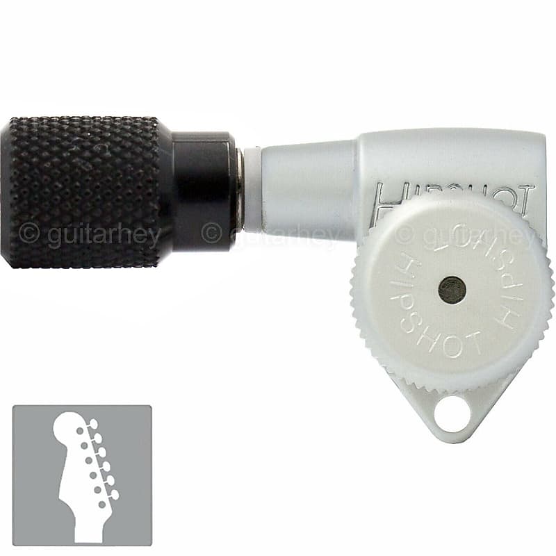 Hipshot LEFT-Handed LOCKING Tuners 6 in line Non-Stag Black | Reverb