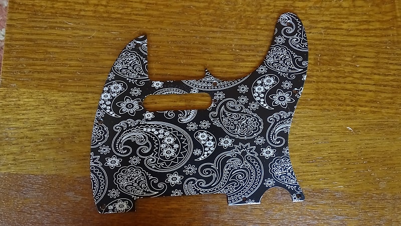 Matte Black Engraved Paisley Anodized Aluminum Tele Pickguard | Reverb