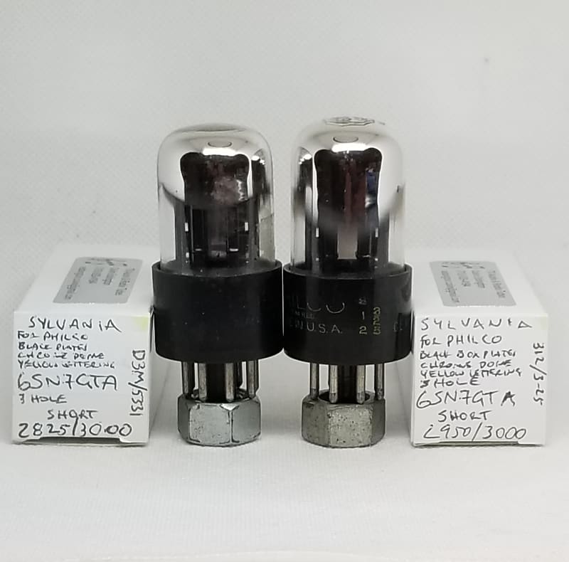 Sylvania 6SN7GTA Black Plate, 3 Hole Bad Boy, Well Matched | Reverb