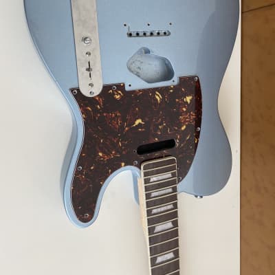 Squier Telecaster body +block inlay neck Placid blue | Reverb