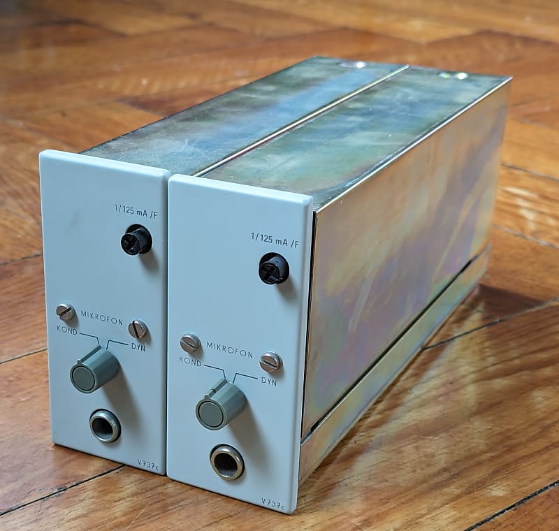 Pair 1970s RFZ V737c discrete mic preamp / splitter with 5 | Reverb