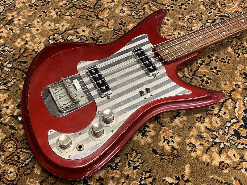 Teisco EB-220 "Shark Fin" Bass Red 1960's Very Rare Wow | Reverb UK