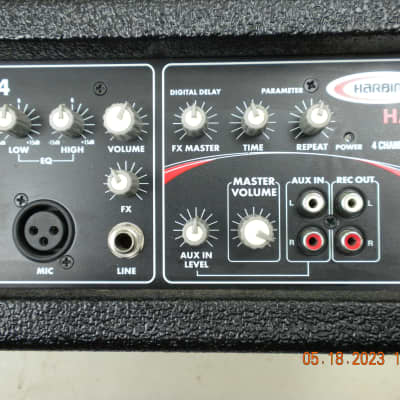 Harbinger HA60 60 Watt RMS 4 Ch. Powered Mixer, Digital | Reverb