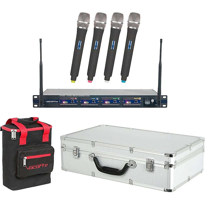 VocoPro UHF-5800 Plus 4-Mic Wireless System with Mic Bag | Reverb