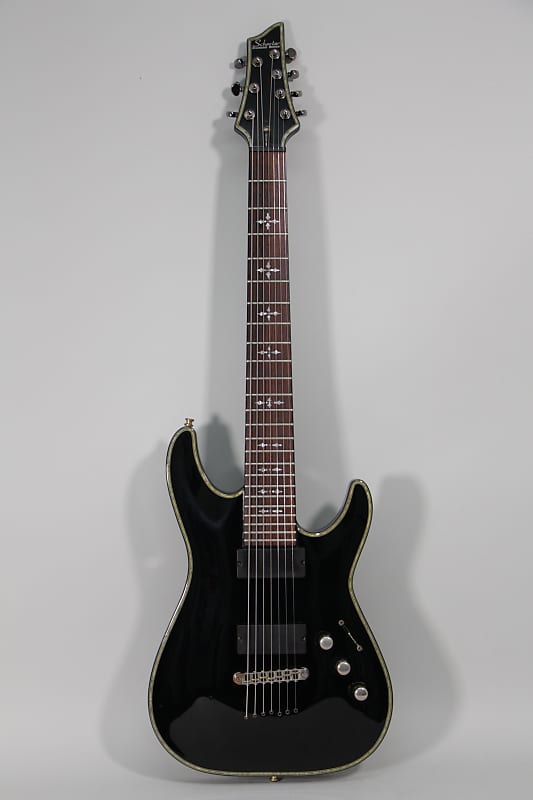 2008 Schecter Hellraiser C-7 7-String Black Finish Electric | Reverb