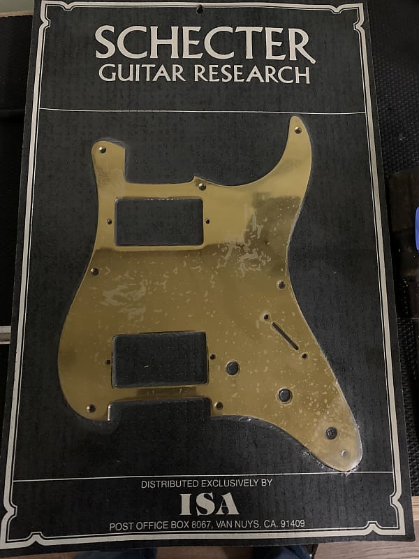 Vintage Schecter Stratocaster Pickguard 1980 Brass 8 hole | Reverb