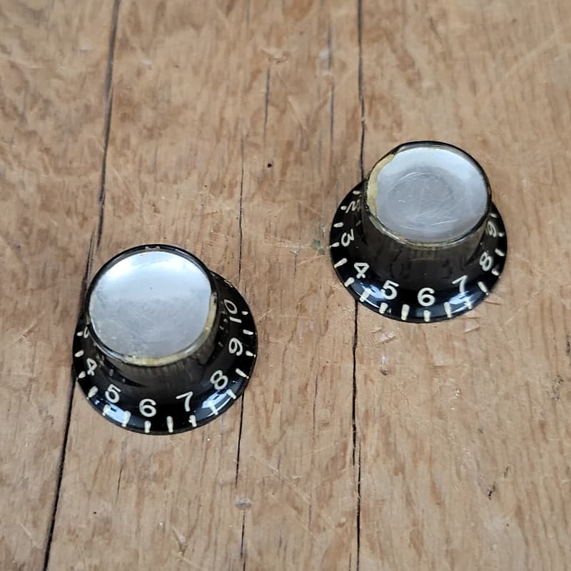 Gibson Black reflector knobs 1962 to mid 1970s (2) ES Les | Reverb