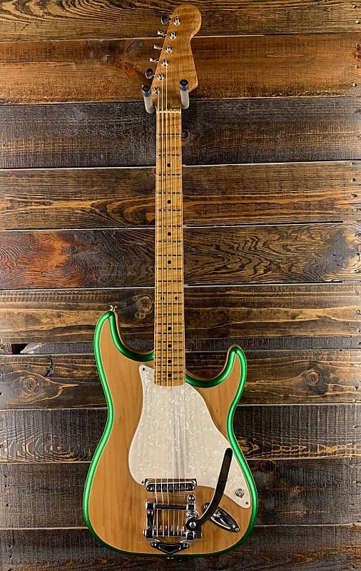 MJT Strat-ish 2020 natural/ Candy Apple Green | Reverb UK