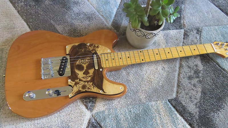 Custom engraved Candy Skull Telecaster pickguard, USA, MIM, | Reverb