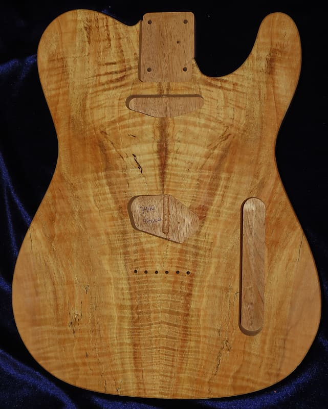 Flamed Spalted Maple Top \ Mahogany Telecaster Tele Body 4lbs | Reverb