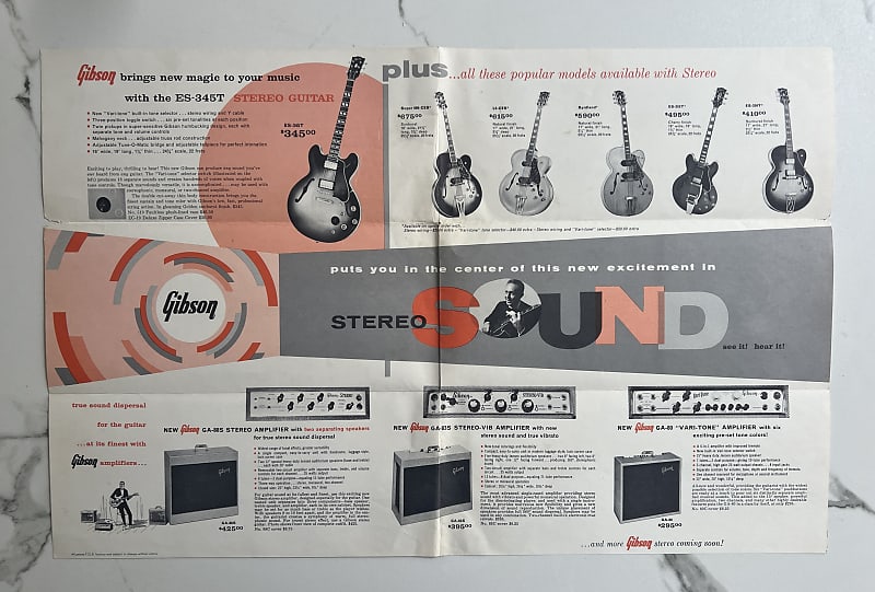 1959 Gibson True Stereophonic Sound Brochure Rare Vintage | Reverb