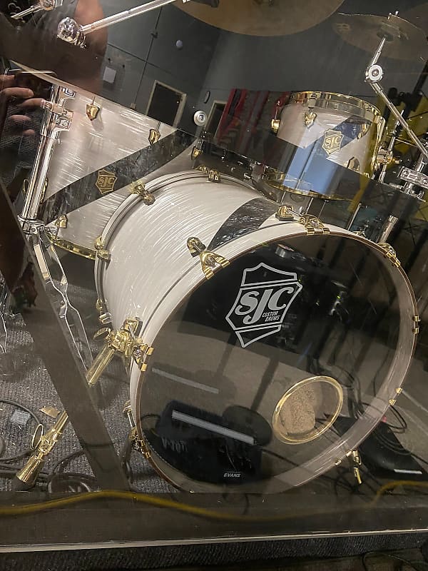 SJC Three-Shell Kit 2021 White Ripple/Black Pearl Inlay | Reverb