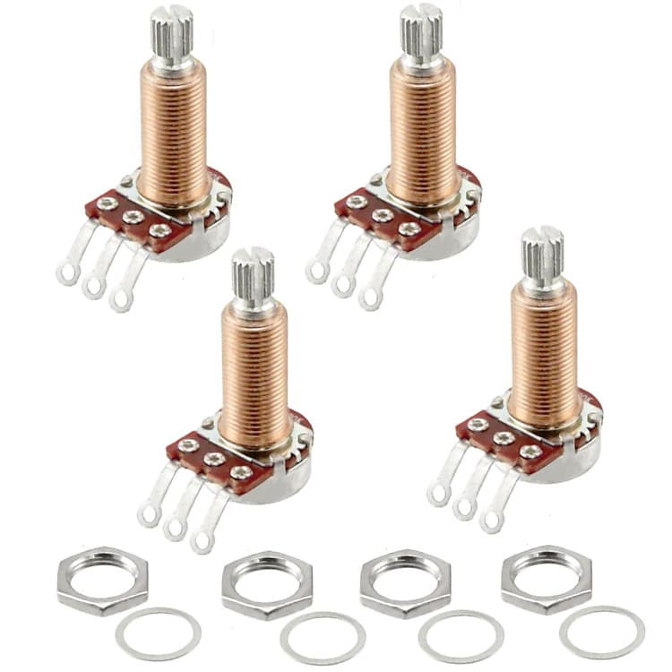 Bourns 500K Audio Taper Mini Guitar Pots-Long Shaft (4) | Reverb