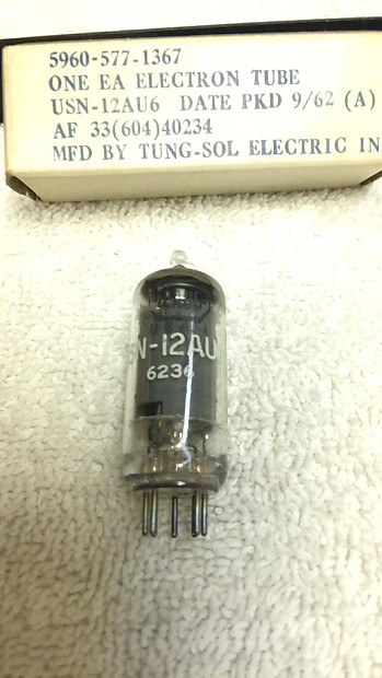 12AU6 Tung-Sol USN vacuum tube NOS NIB | Reverb