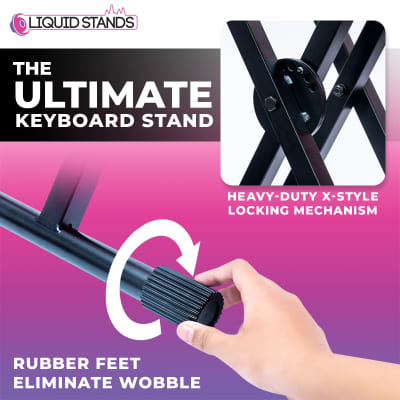 Liquid Stands X Style Adjustable Double Braced Foldable | Reverb