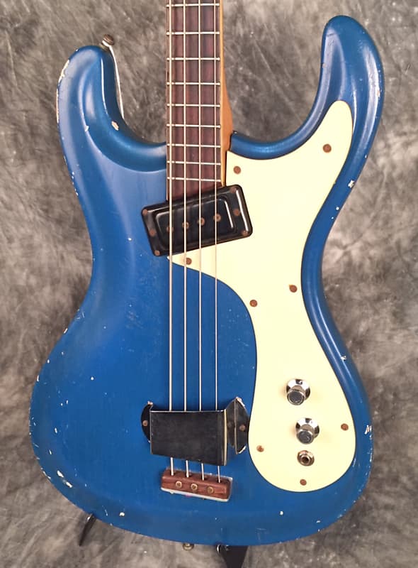 1965 Mosrite "The Ventures" Bass Guitar, Pacific Blue | Reverb