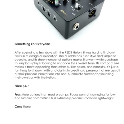 sunnaudio Helion R2D3 Preamp 2024 - Premium Matt Black | Reverb