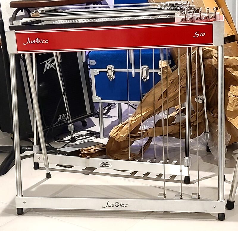 Justice S10 Red Mica 3X2 Pedal Steel Guitar w/Armrest, Hard | Reverb