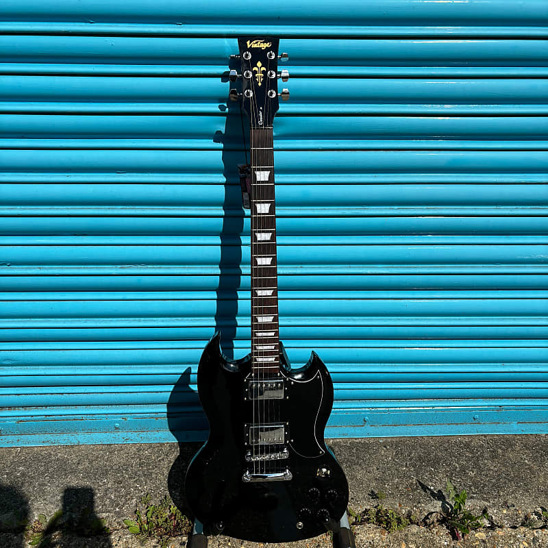 B-Stock Vintage V69 SG Style Electric Guitar Gloss Black | Reverb UK