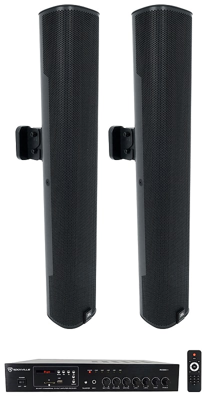 (2) JBL COL600-BK 24" Black 70V Commercial Column Wall Mount | Reverb