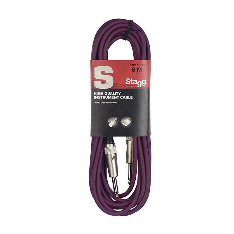 Stagg SGC6DL CPP 20ft Instrument Cable - Purple | Reverb