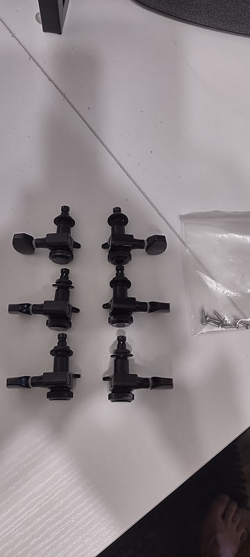 Allparts 3+3 Locking tuners mid-2000's - Black chrome | Reverb