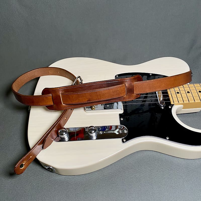 Custom 50s Tele Leather Guitar Strap | Reverb