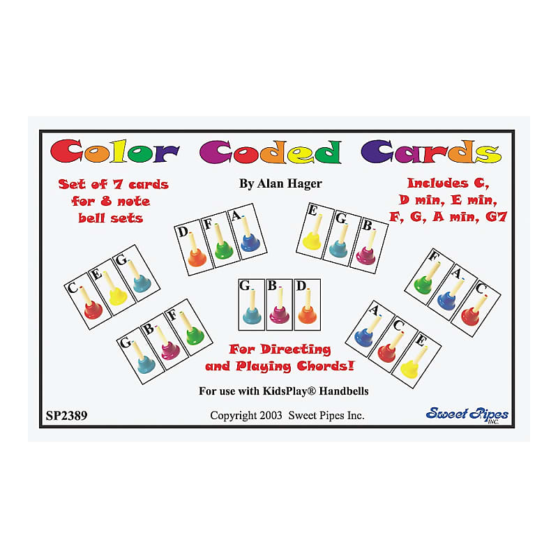 Rhythm Band Color-Coded Handbell Cards/7 Chords | Reverb