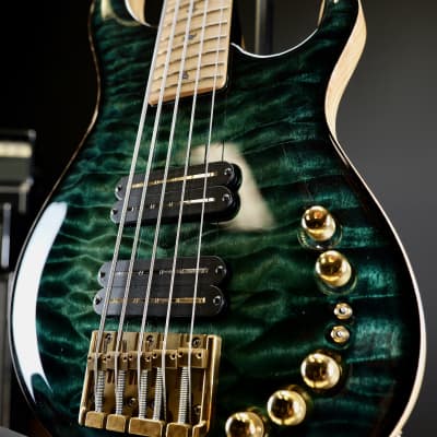 PRS Private Stock Gary Grainger 5 String Bass Teal Burst | Reverb