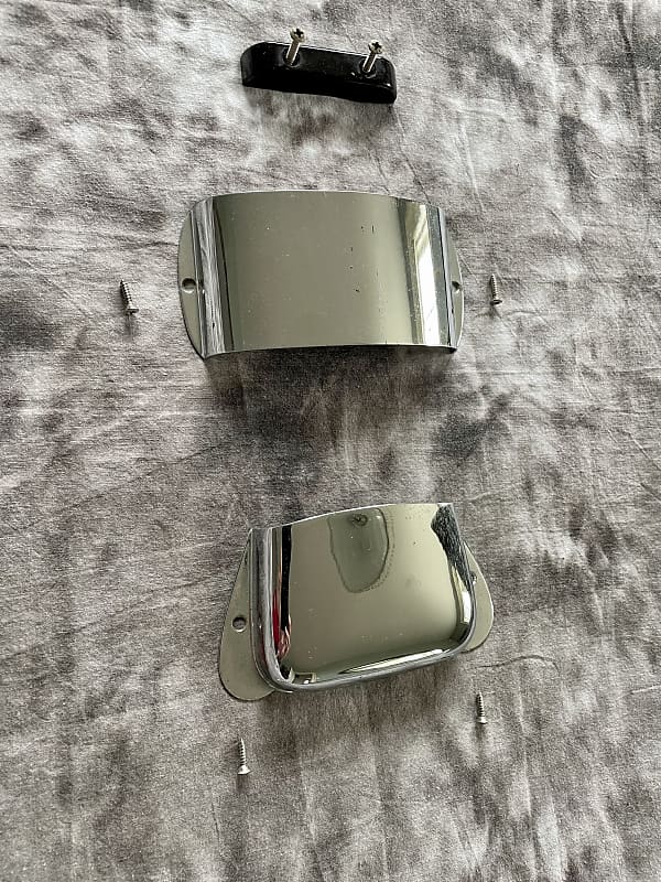 1975 Fender Precision Bass chrome cover and finger rest set! | Reverb