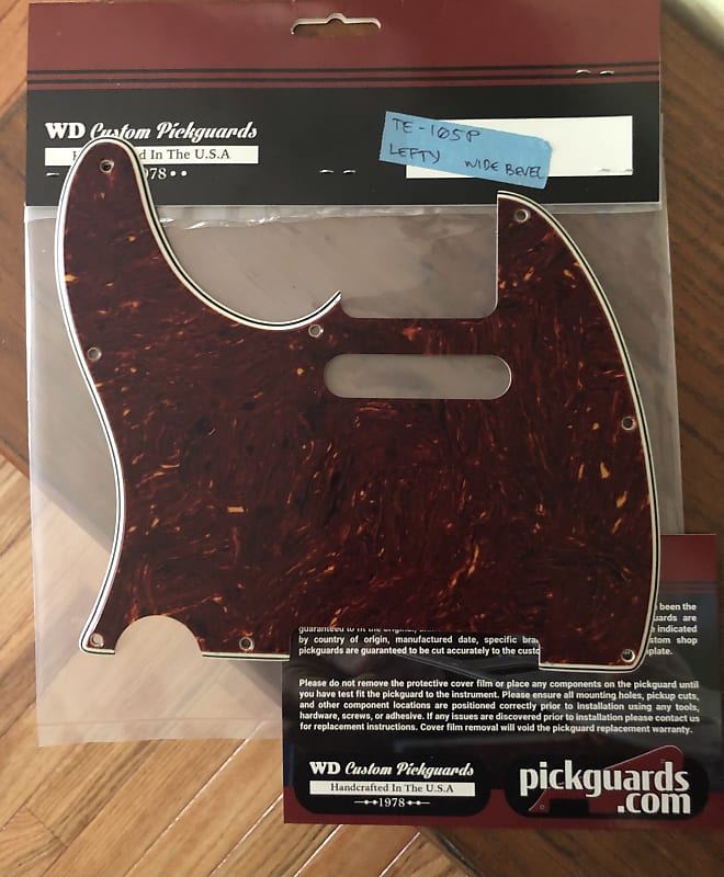 WD Custom Pickguards USA Left Handed Telecaster Tortoise 8 | Reverb