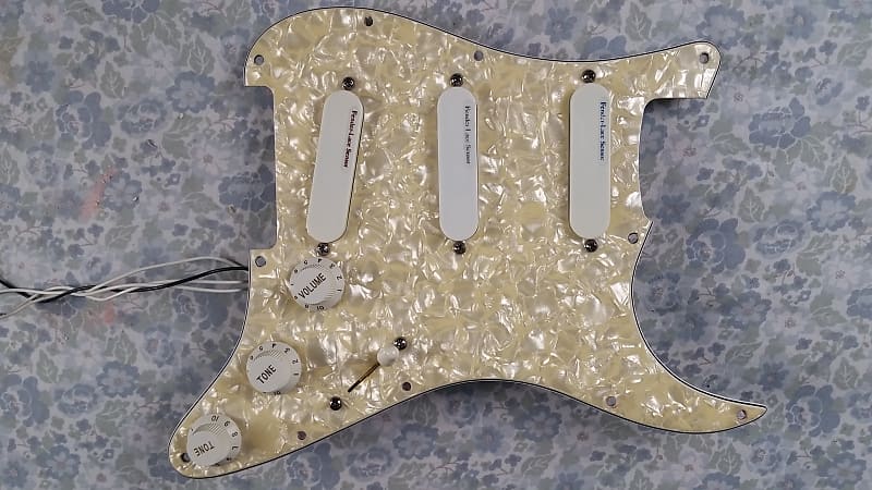 Strat Plus Deluxe Loaded Pickguard, Blue-Silver-Red Lace | Reverb
