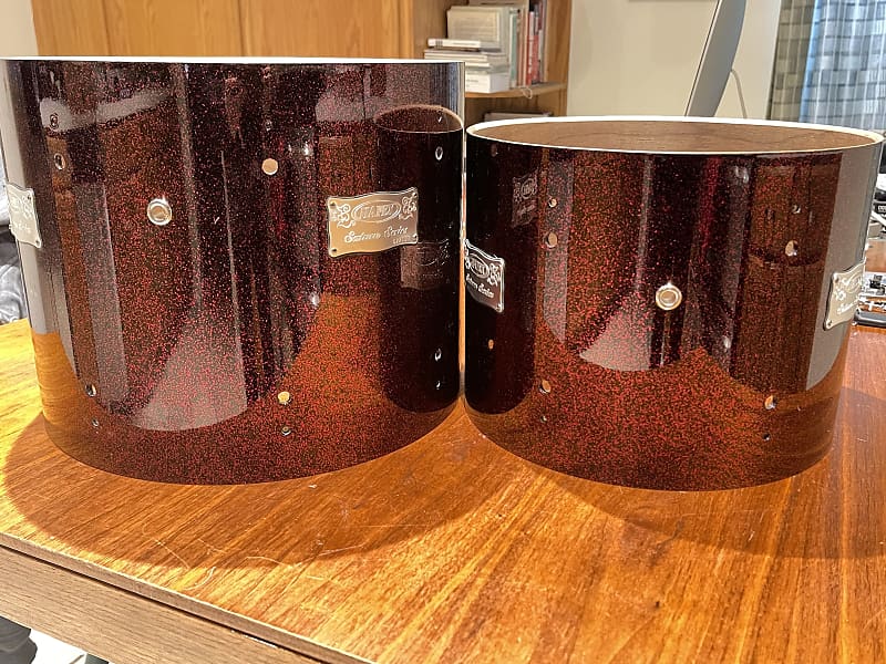 Mapex Saturn Black Cherry Sparkle Shells 12” & 14” | Reverb