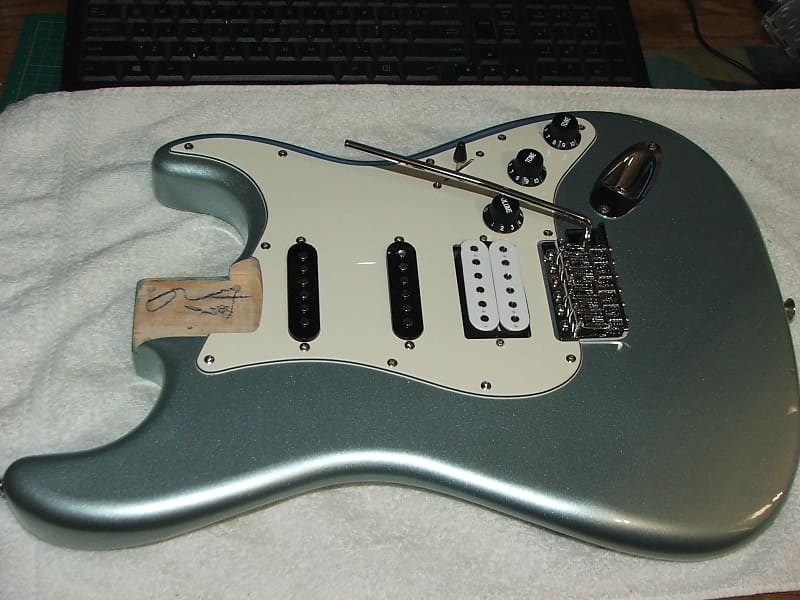 Ice Blue Loaded Strat Style Body... big block trem..full | Reverb