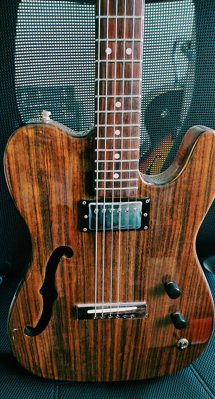 custom telecaster semihollow with piezo pick-up 2010 mahogany | Reverb