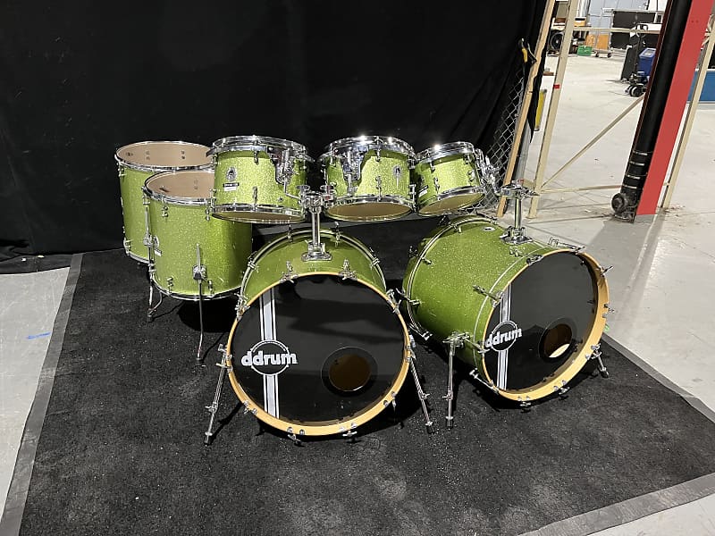 ddrum Carmine Appice Green Sparkle Maple Drum Kit 2000s - | Reverb