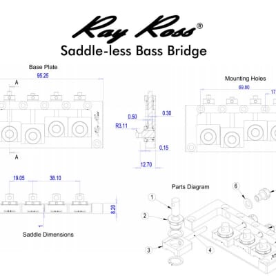 Genuine Ray Ross Bass Guitar Bridge (P-Bass, J-Bass, other | Reverb