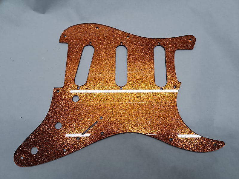 Copper Sparkle Glitter SSS pickguard Fits Fender Strat | Reverb UK