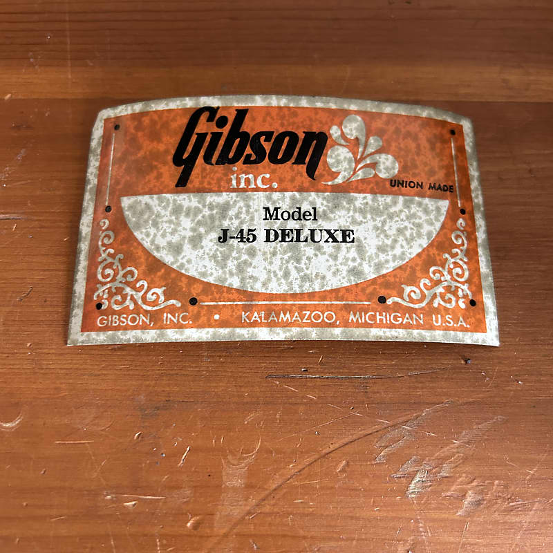 Early 1970's Gibson J-45 Deluxe Soundhole Label N.O.S. | Reverb
